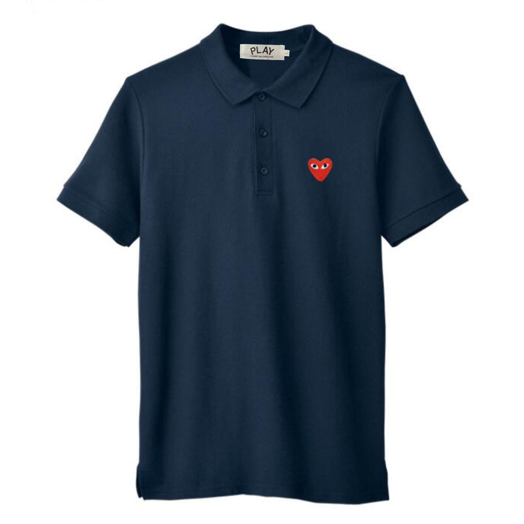 24New PLAY Embroidered Heart Polo Tops Unsix T-shirts Super Comfortable ...