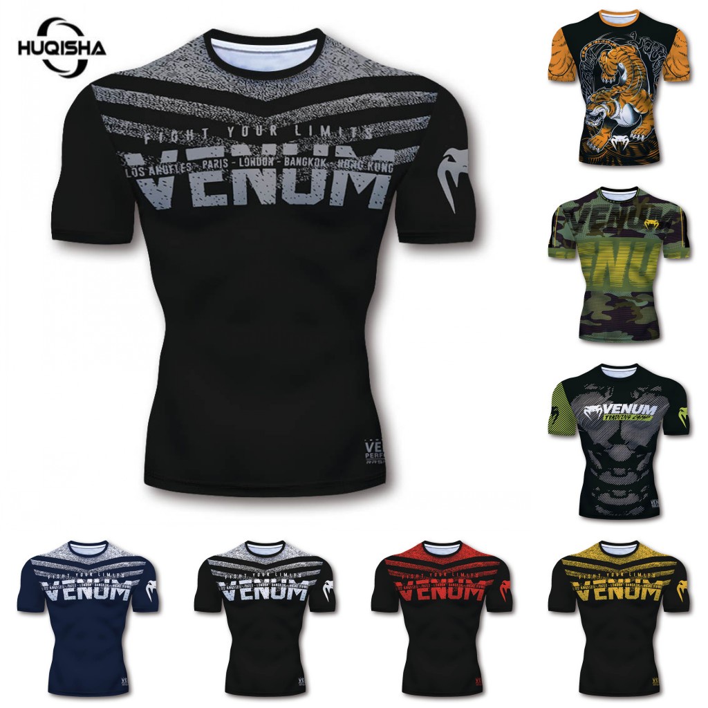 Men Running Compression T-shirt Venom Short Sleeve Fighting Ufc Sport ...
