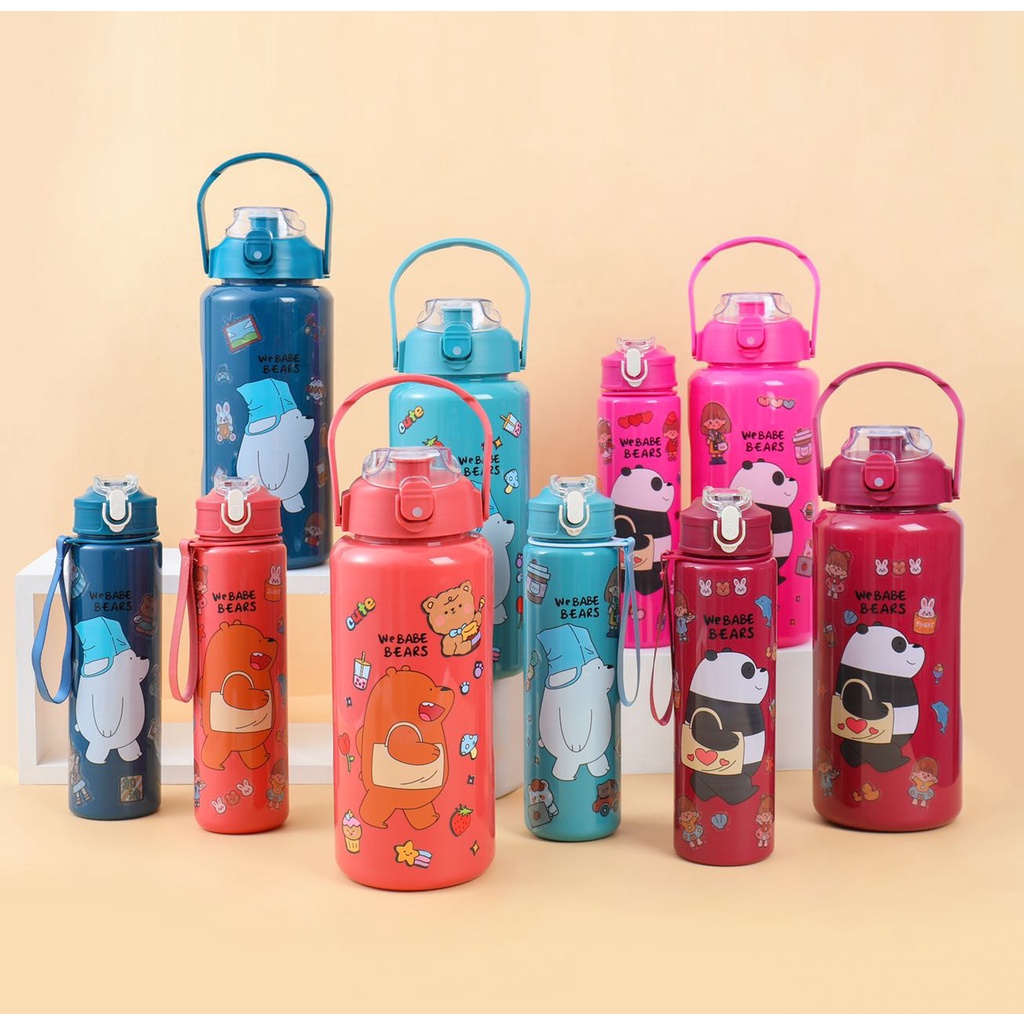 CCL PH【One Set】2Liter + 1Liter PASTEL Motivational Water Bottle Bear ...