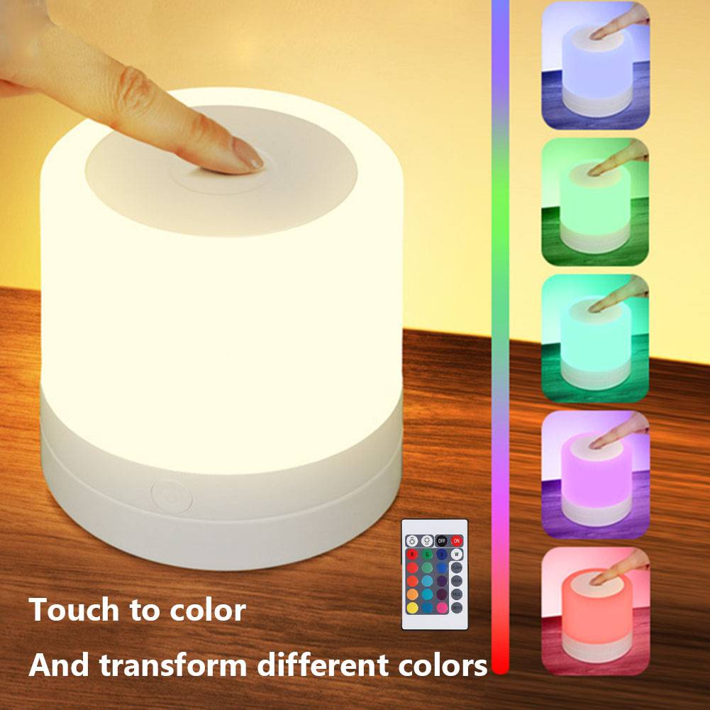 USB Rechargeable Touching Control Bedside Light Dimmable Table Lamp ...