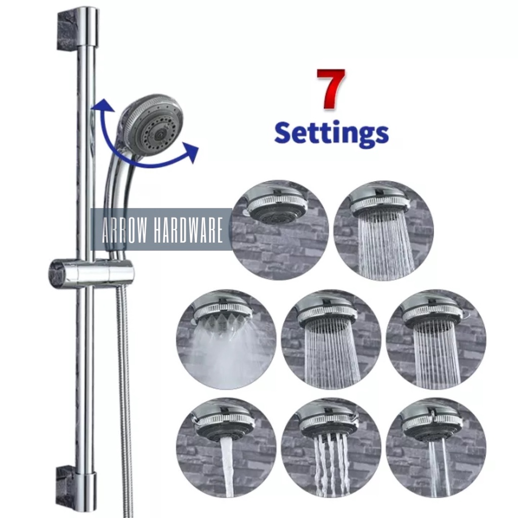 Arrow Shower Lift Bar Set Stainless Steel Suction Cup Adjustable Head ...
