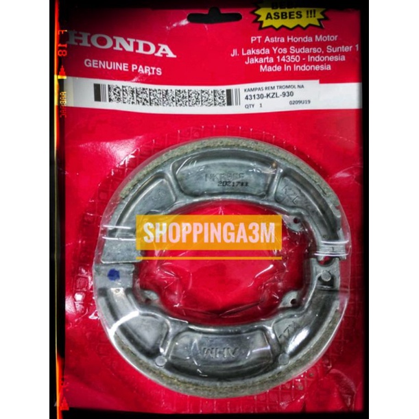 Genuine Honda parts Brake Shoe rear For beat / click125/150 V2/V3 ...