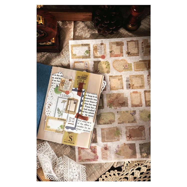 ENWEI 1 Pc [Miss Your Poem Series] Vintage Journal Stickers Washi Paper ...