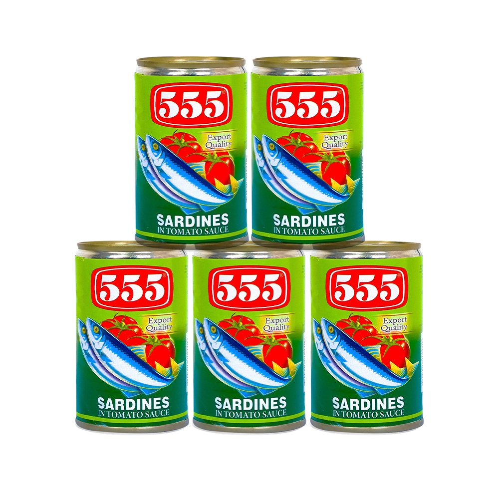 555 Sardines in Tomato Sauce 155g x 5CODIn stock | Shopee Philippines