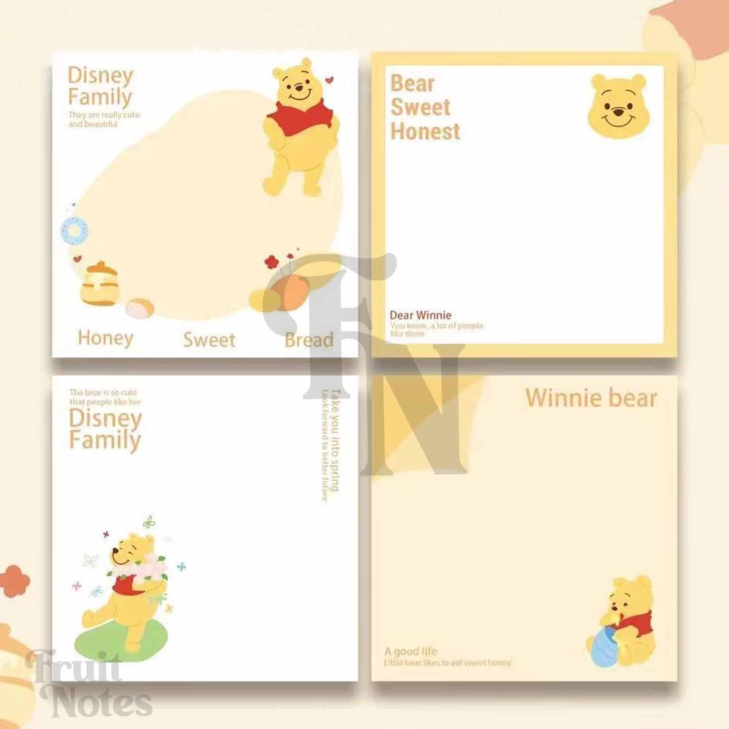 [CLEARANCE] SN293 50 sheets Winnie the Pooh Theme Note pad | Shopee ...
