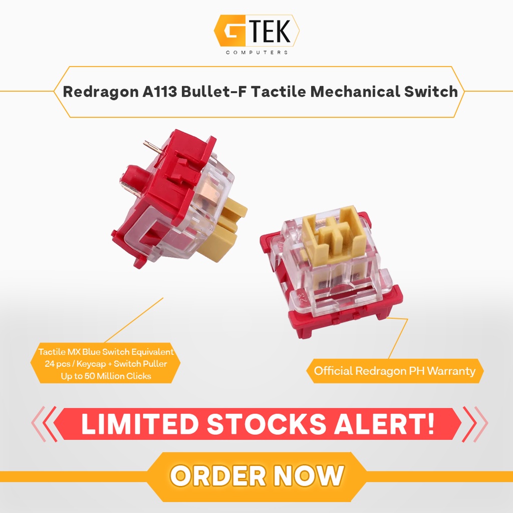 Redragon A113 Bullet-F Tactile Mechanical Blue Switch DIY 24 pcs ...