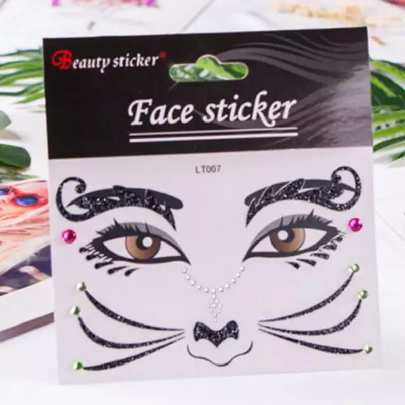 Face sticker Fashion crystals faces jewels tattoo stickers party body ...