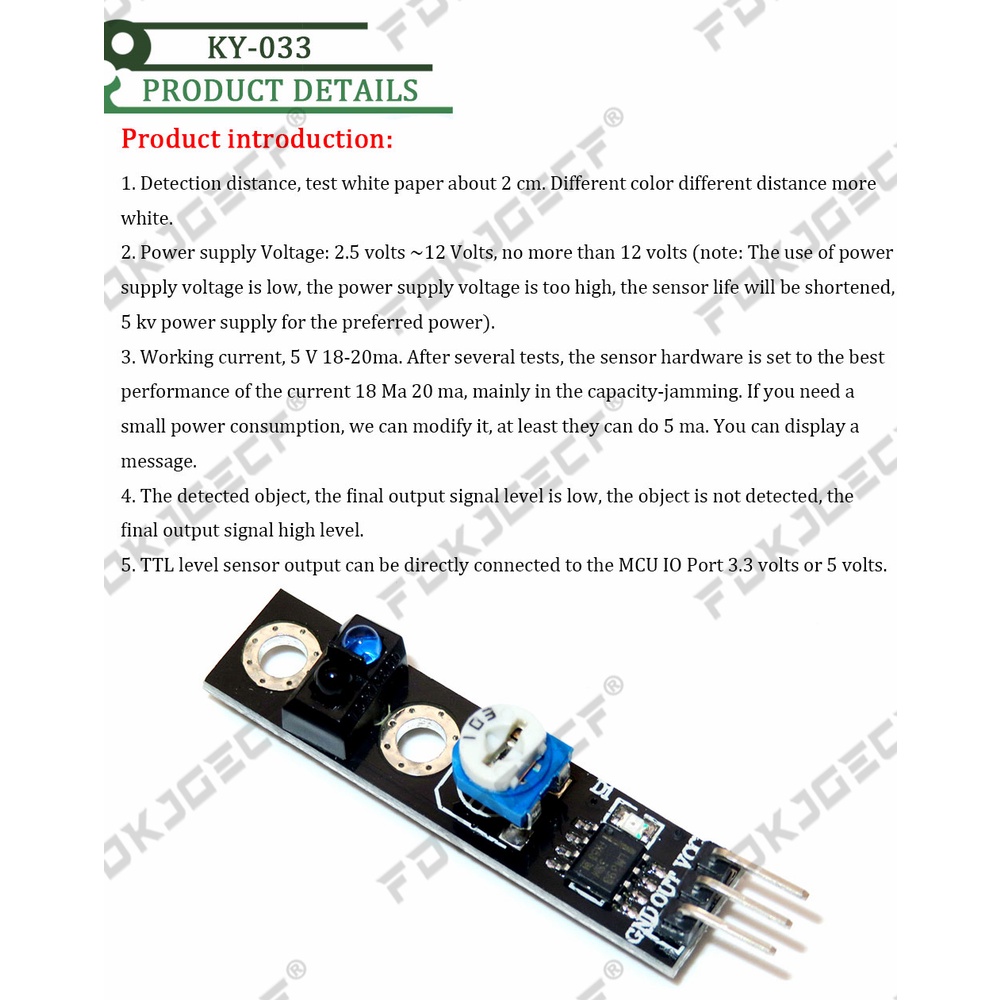 KY033 1 channel tracing module/Intelligent Vehicle tracking probe infrared sensor KY-033 ...
