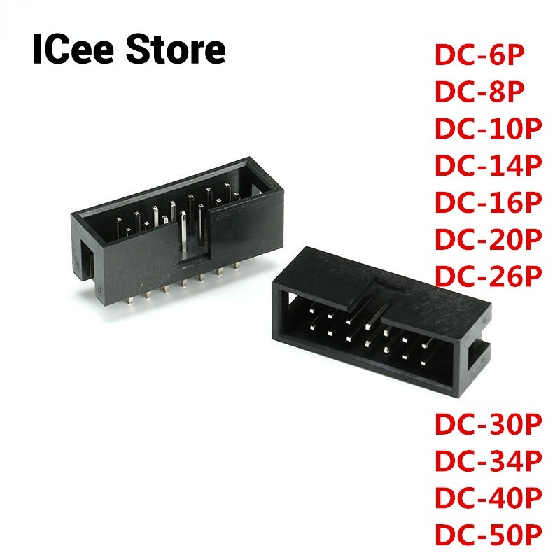 10Pcs DC3 Socket 2.54mm 6P 8P 10P 14P 16P 20P 26P 30P 34P 40P 50P JTAG Socket Header Connector ...