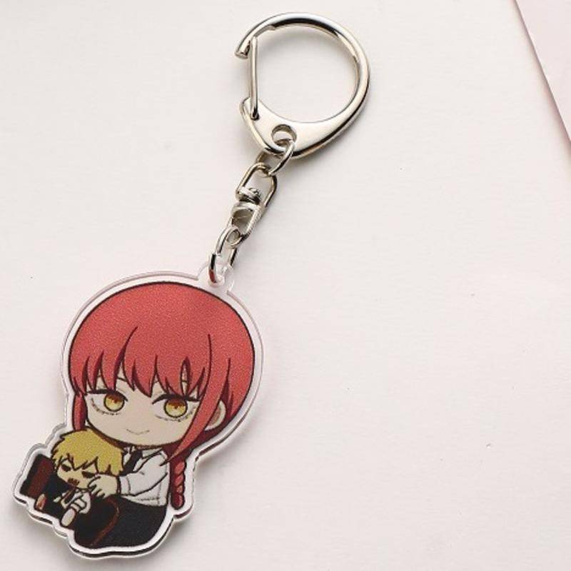 2022 Anime Chainsaw Man Kawaii Cosplay Keychain Denji Makima Aki ...