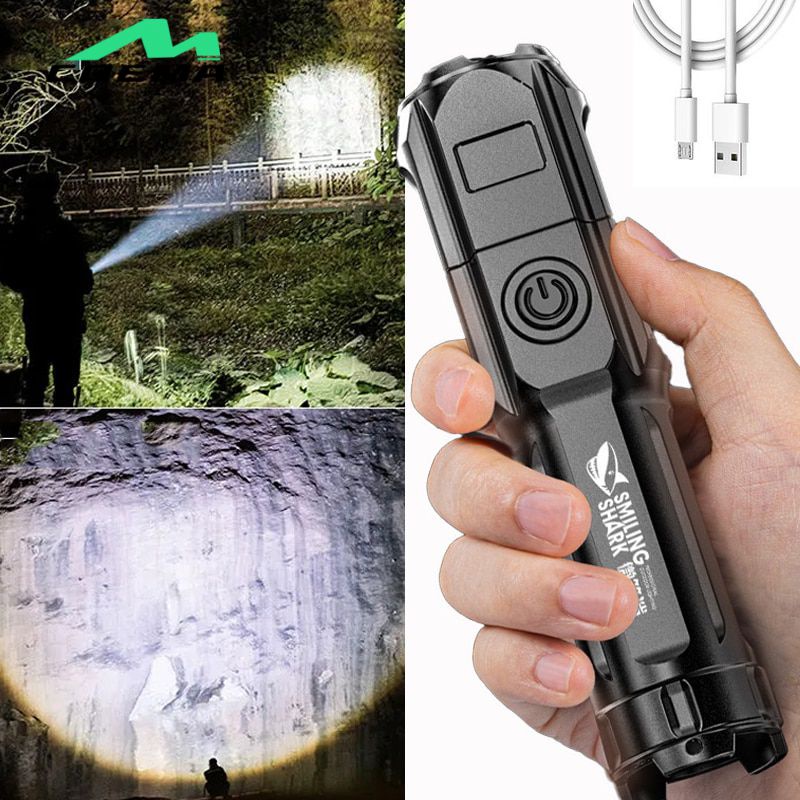 Flashlight Outdoor Portable Home Built-in Battery Rechargeable ...