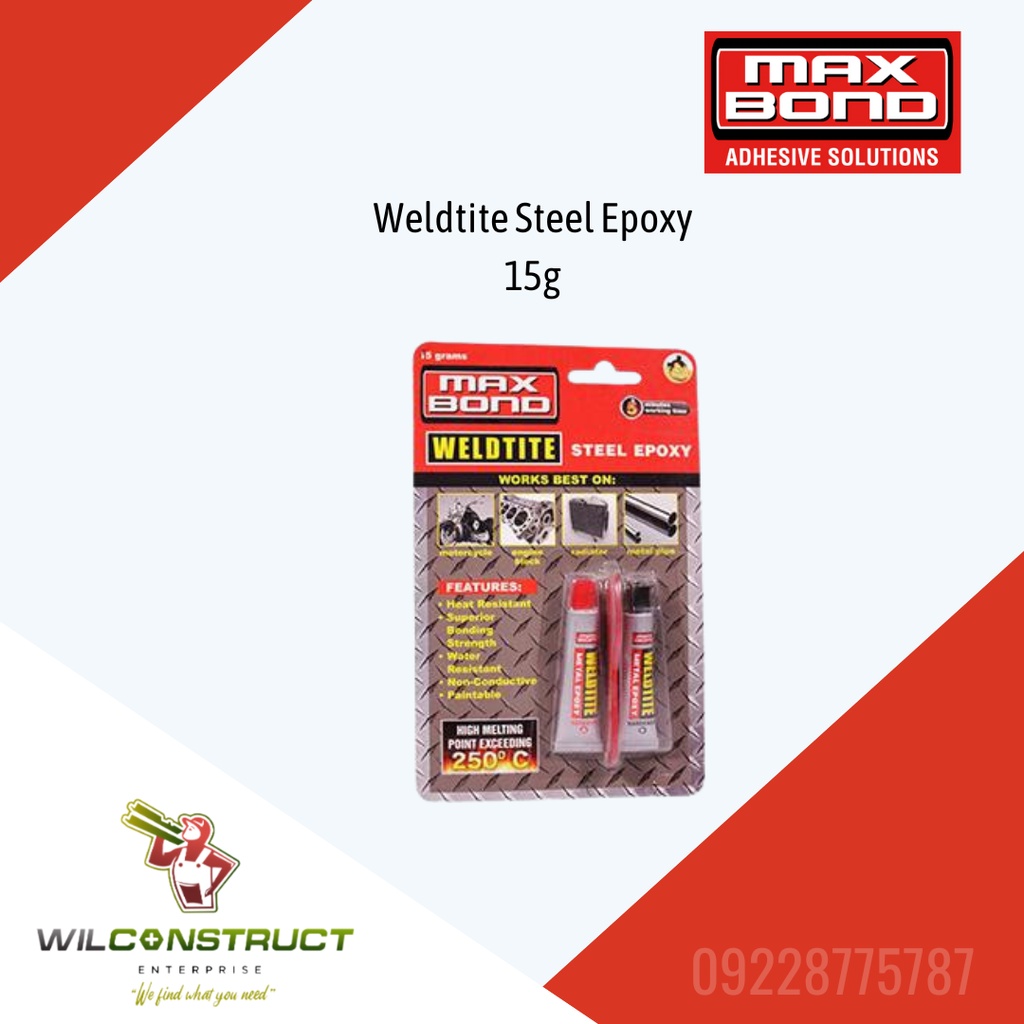 MAX BOND Weldtite Steel Epoxy 15g | Shopee Philippines