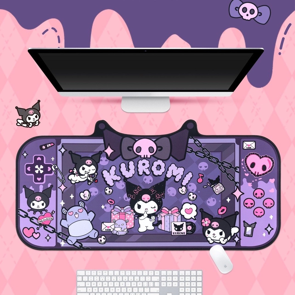 Cute Kuromi Mouse Pad Oversized Gaming Keyboard ins Style Cartoon Desk ...