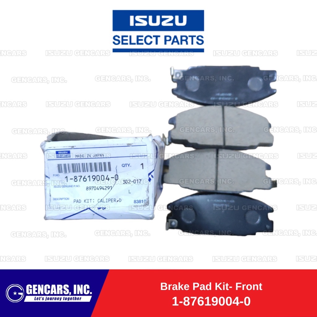 Isuzu Brake Pad Kit Front for All Crosswind Varinats (1876190040 ...