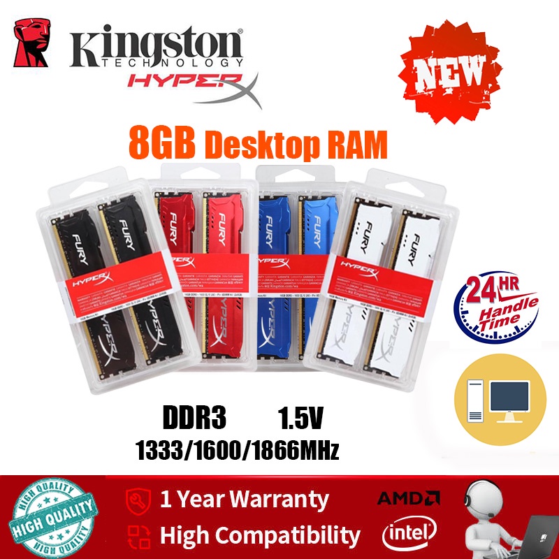 【FAST Shipping】2pcs Kingston Hyperx 8GB DDR3 Desktop Memory RAM KIT ...