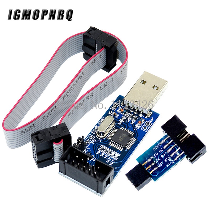 1Set 10Pin To 6 Pin Adapter Board + USBASP USBISP AVR Programmer USB ...