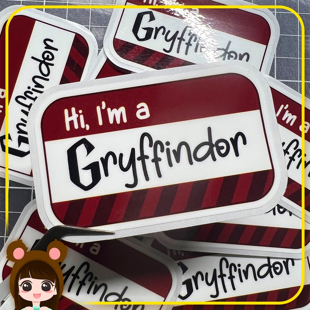 Harry Potter Gryffindor House Name Waterproof Sticker, Easy Peel ...
