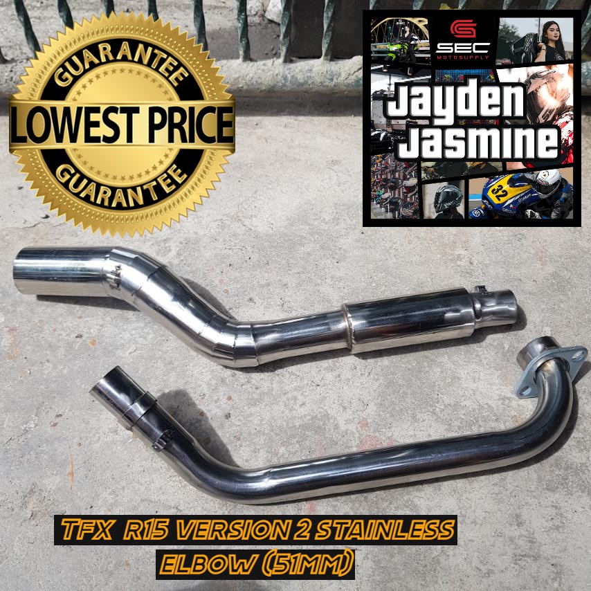 R15 version 2 / tfx stainless elbow 51mm | Shopee Philippines
