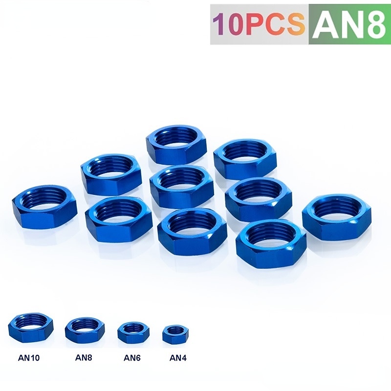 10PCS/LOT turbo fitting 8AN AN8 AN-8 adapter bulkhead nut Aluminum ...