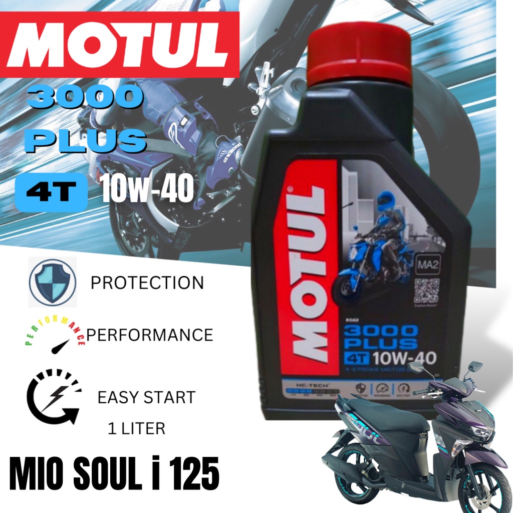 MOTUL 3000 PLUS 4T 10W-40 FOR MIO SOUL i 125| 4-STROKE MOTOR OIL | 1 L ...