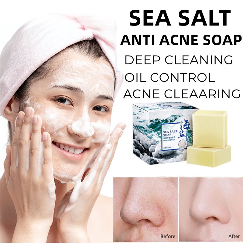 Sea Salt Soap Natural Goat Milk Handmade Soap Shrink Pores Whitening ...