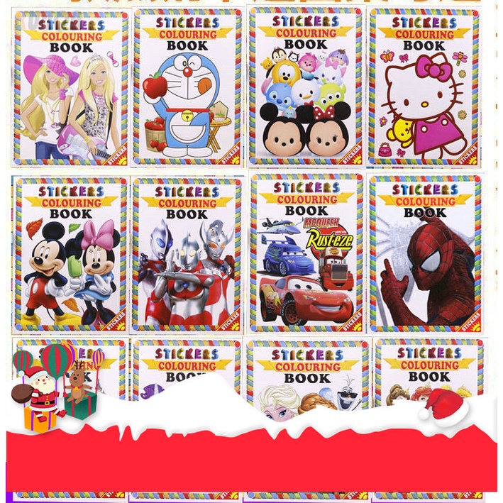 Coloring Book with Stickers,, Kids Coloring Book with Stickers,Activity ...