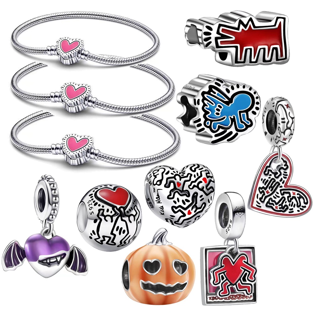 Keith Haring Charm Bracelet 925 Silver Chain | Shopee Philippines