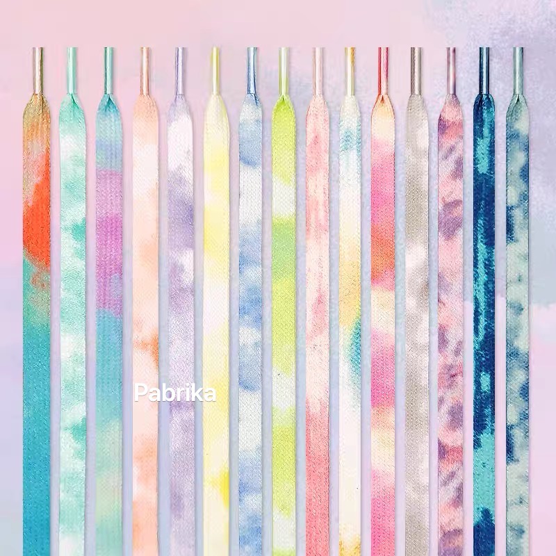 1 Pair Gradient Color Flat Shoelaces Shoe 120CM 140CM 160CM Cotton ...