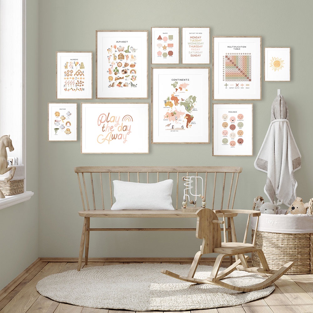 Boho Educational Poster Preschool Classroom Art Print Toddler ...
