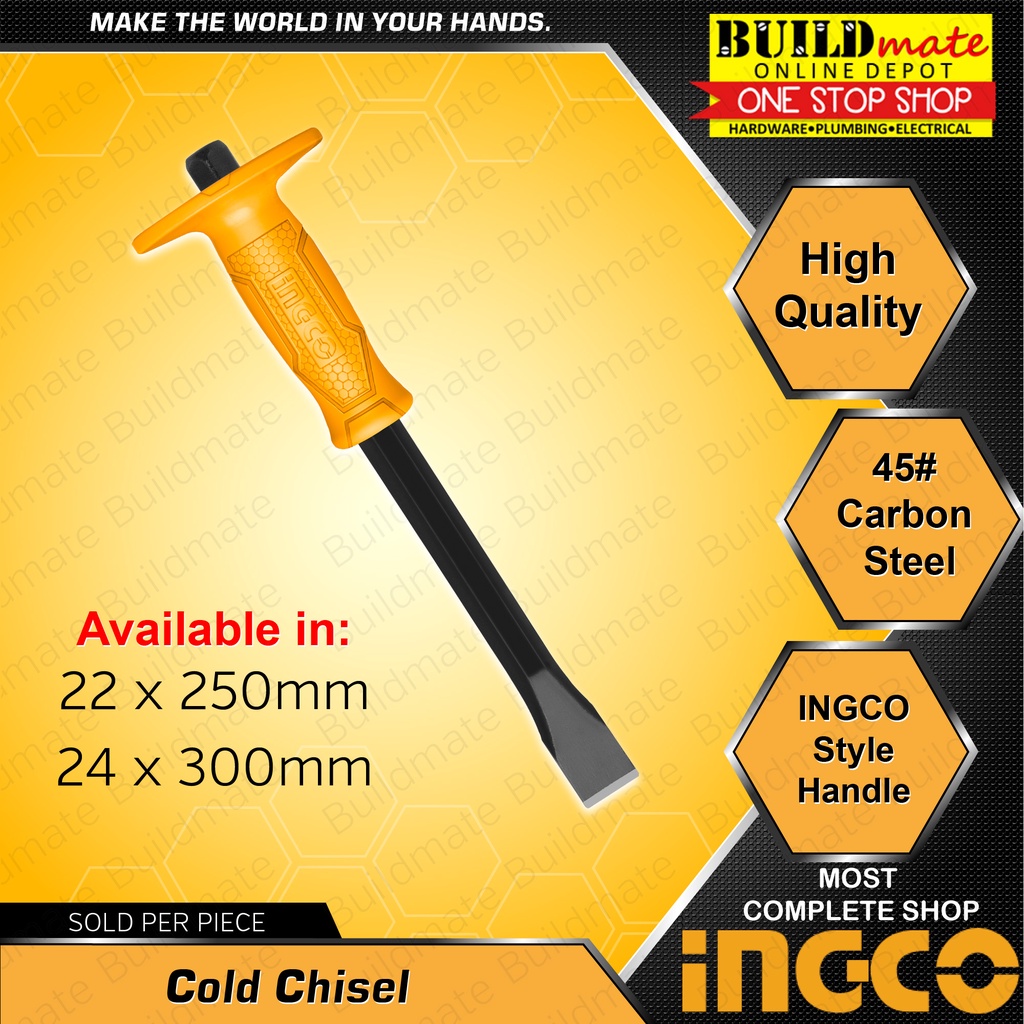 INGCO Original FLAT Cold Chisel 250mm | 300mm Carbon Steel Plastic ...