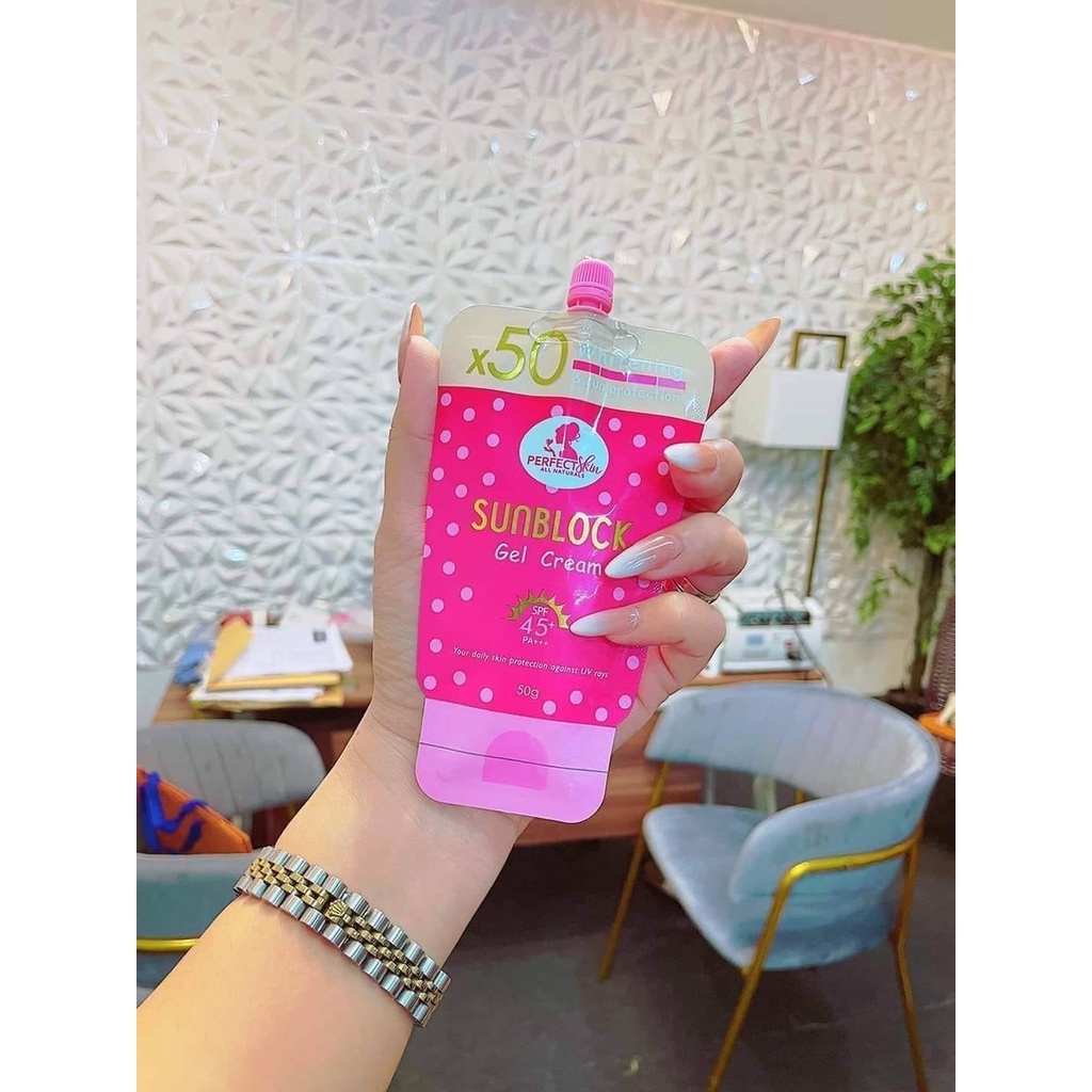 Perfect Skin Sunblock Gel Cream SPF45 50g | Shopee Philippines