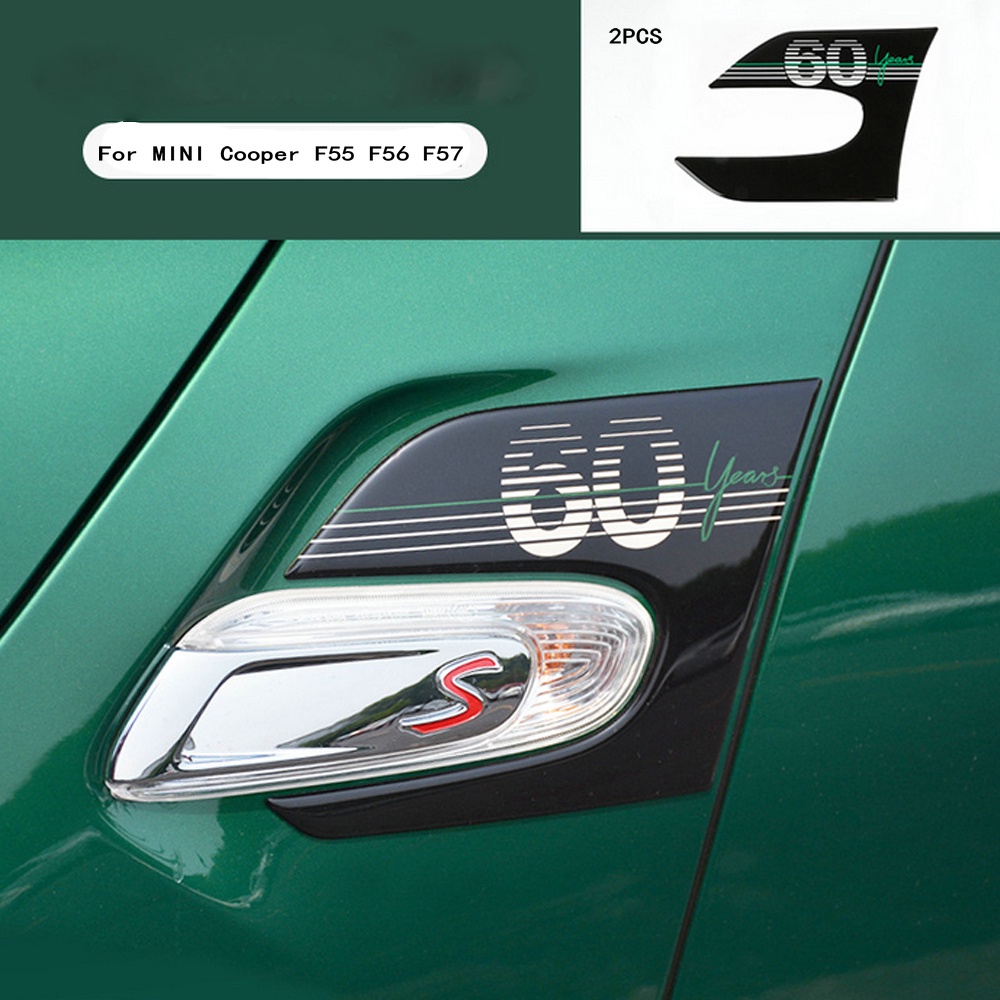 2pcs 60th Anniversary Style Car Side Wing Scuttle Fender Stickers For ...