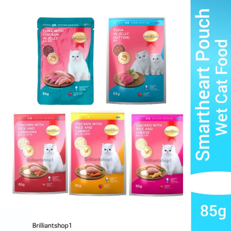 Smartheart Pouch Wet Kitten & Adult Cat Food 85g Smart Heart | Shopee ...
