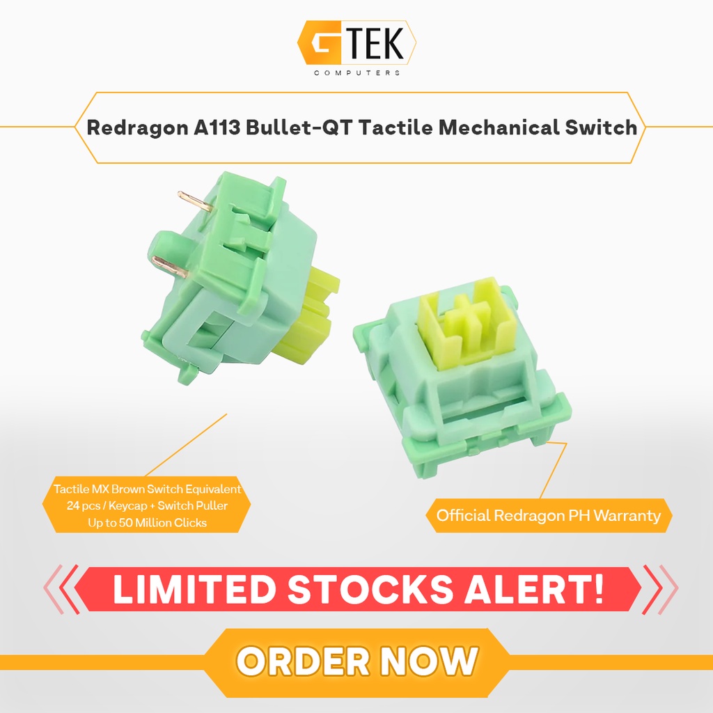 Redragon A113 Bullet-QT Tactile Mechanical Brown Switch DIY 24 pcs ...