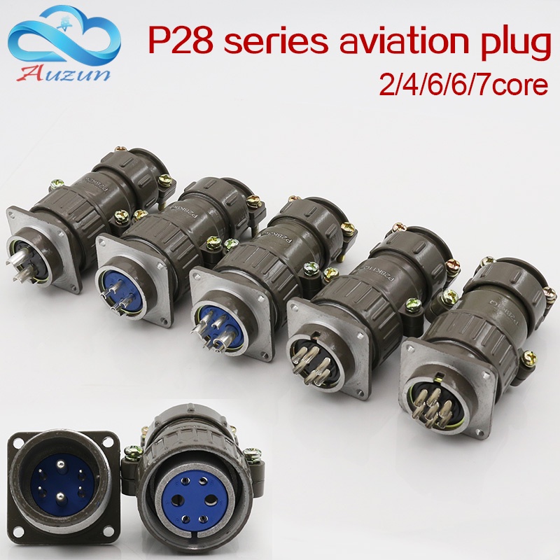 Aviation plug socket round connector P28 series 2.4.6.7core diameter ...