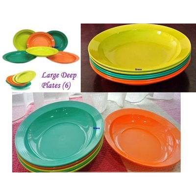 Tupperware Large Deep Plates Plastic Plates Solo Outdoor Dining ...