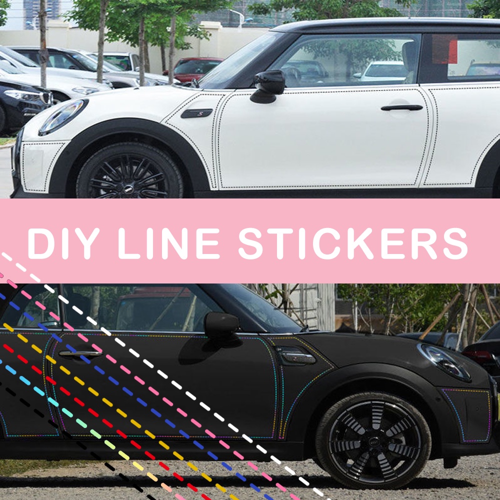 Universal DIY Dotted Line Motorcycle Car Scooter Stickers Creative ...