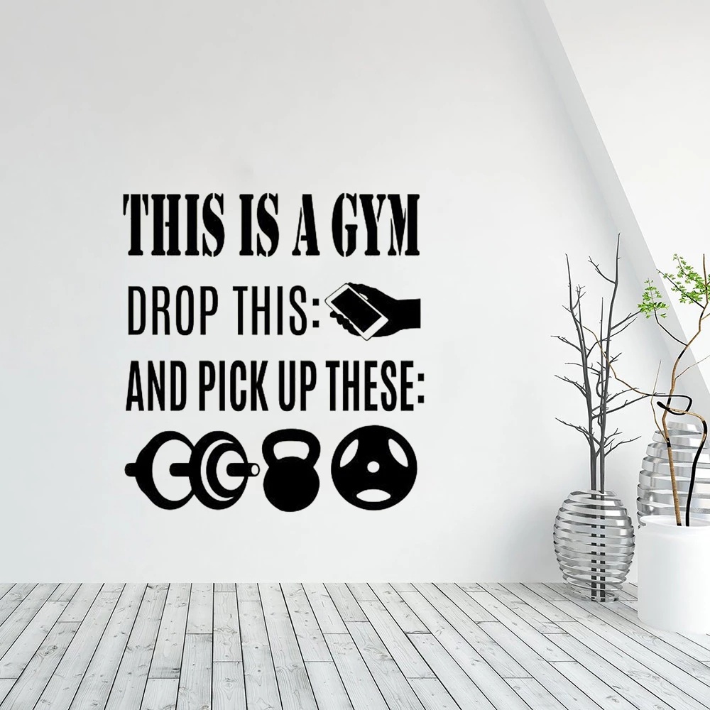 Home Fitness Center Decoration GYM Wall Sticker Sports Rooms Decal ...