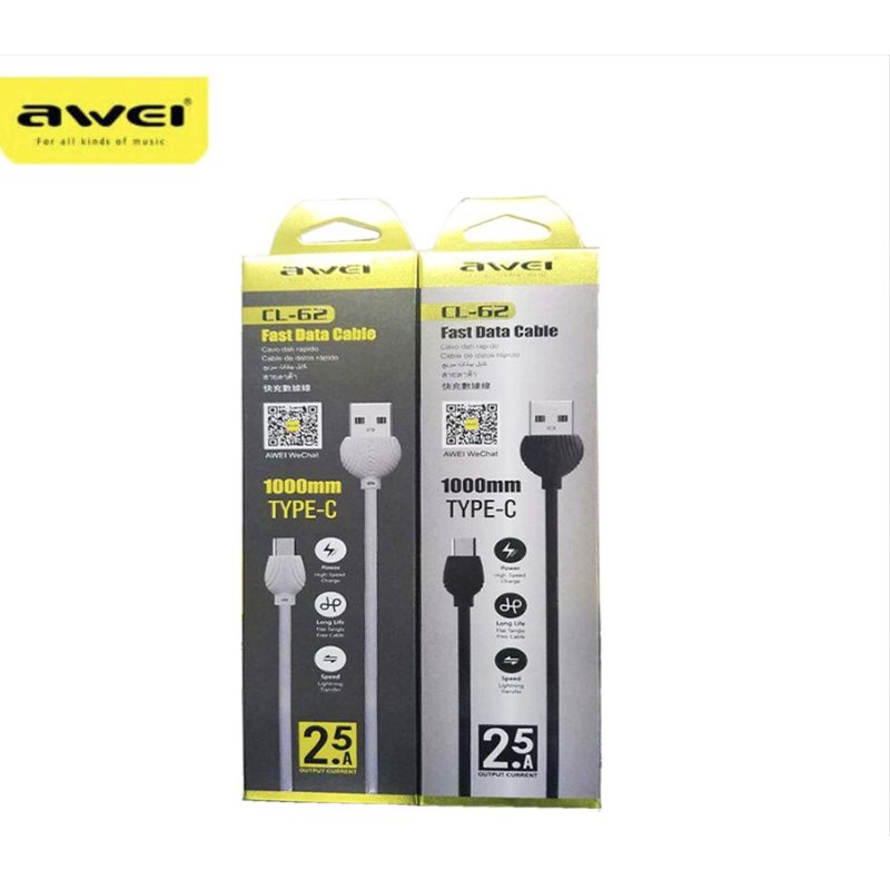 Awei Original CL-62 2.5A Type-C Fast Data Transfer Cable and Charging ...