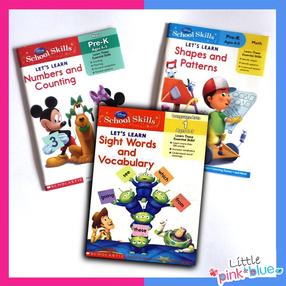 Disney School Skills Let's Learn Activity Workbook Kids Educational ...