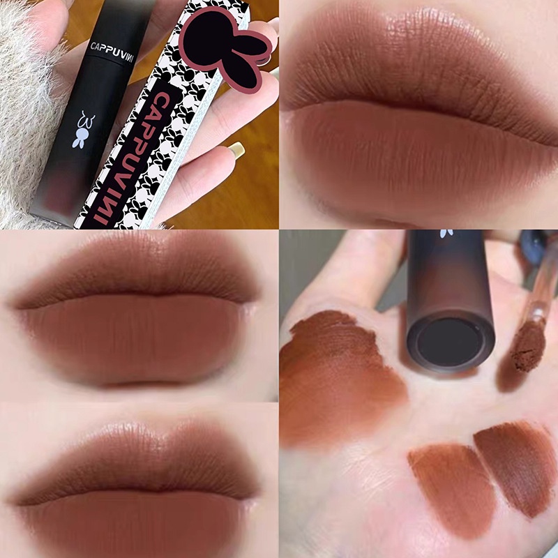 Cappuvini Macaron Lip Clay Lip Glaze Matte Mist Face Velvet Whitening ...
