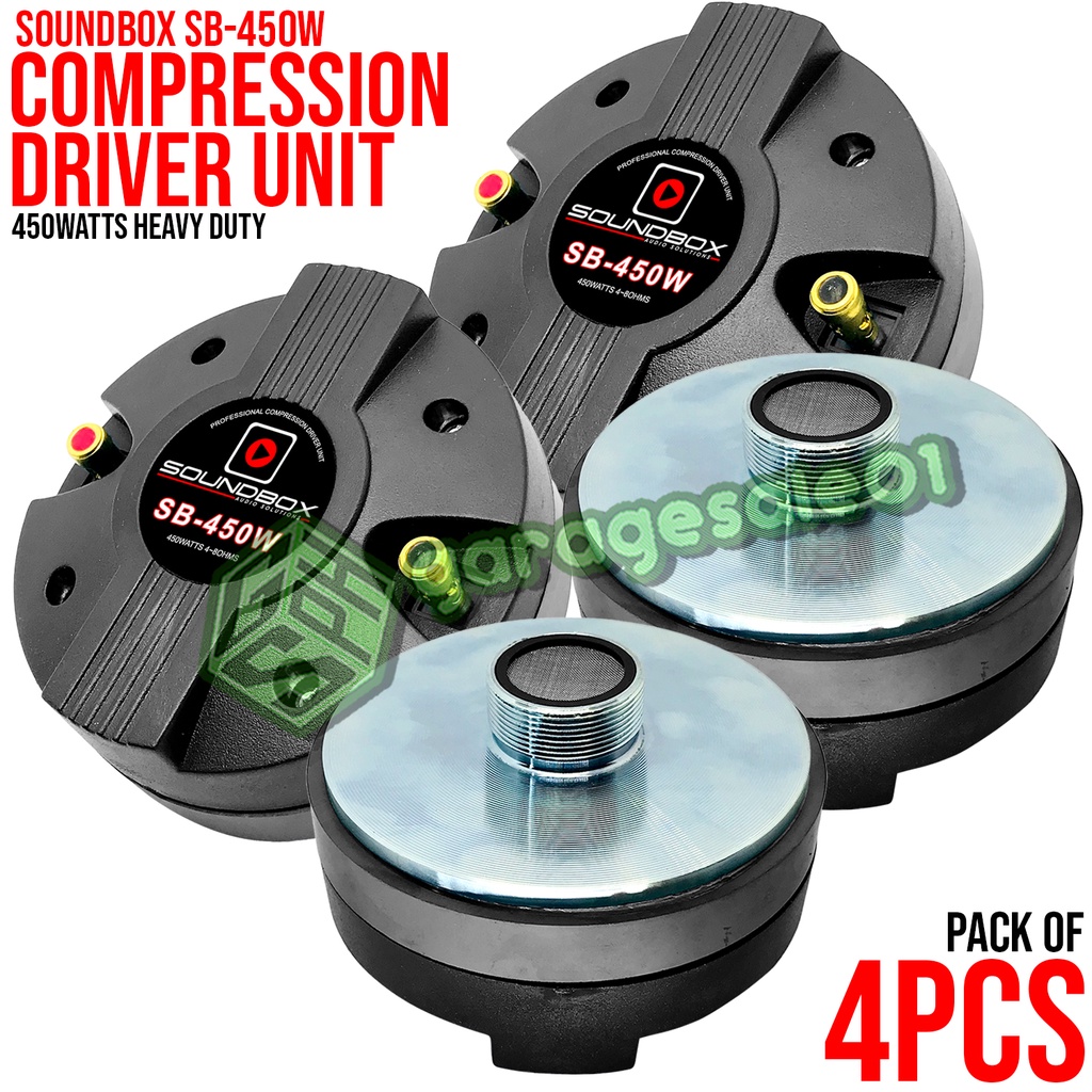 🟡4PCS Compression Driver Unit 450W SOUNDBOX Heavy Duty (JBL/Peavey ...
