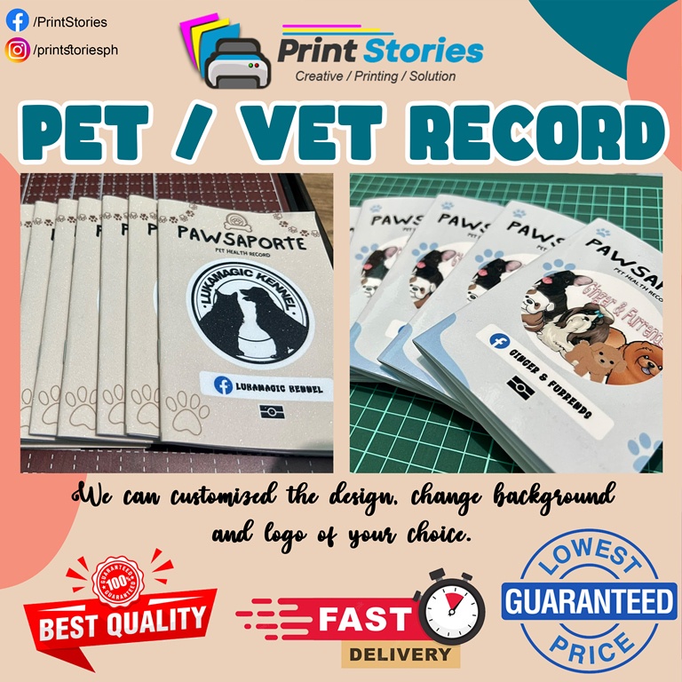 Pawsaporte for Pet Customized Pet/Vet Record Booklet / Pet Health ...