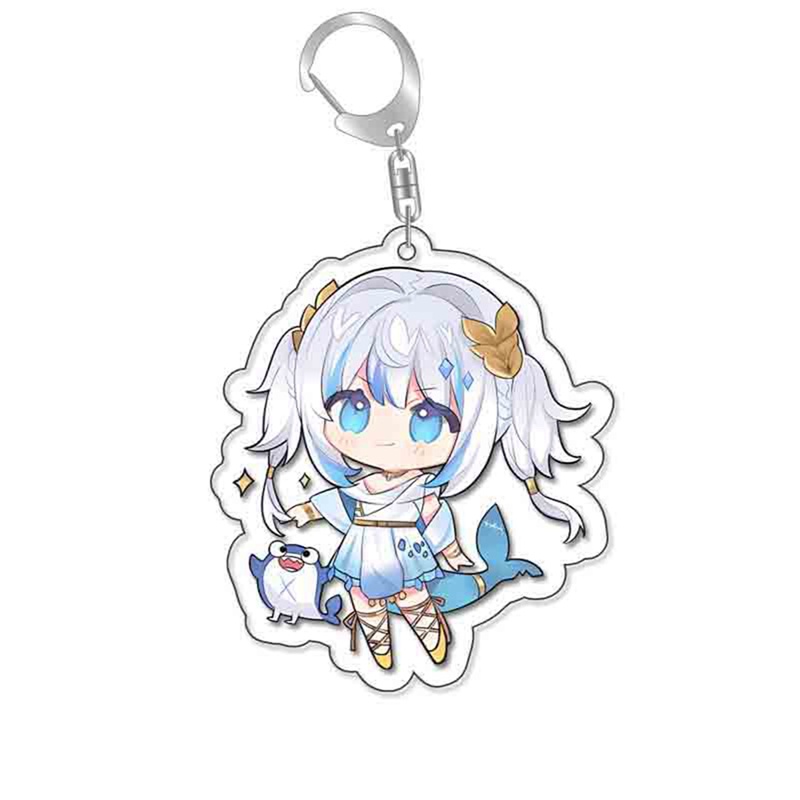Newly Kawaii Anime Hololive Vtuber Cosplay Keychain Gawr Gura Watson ...