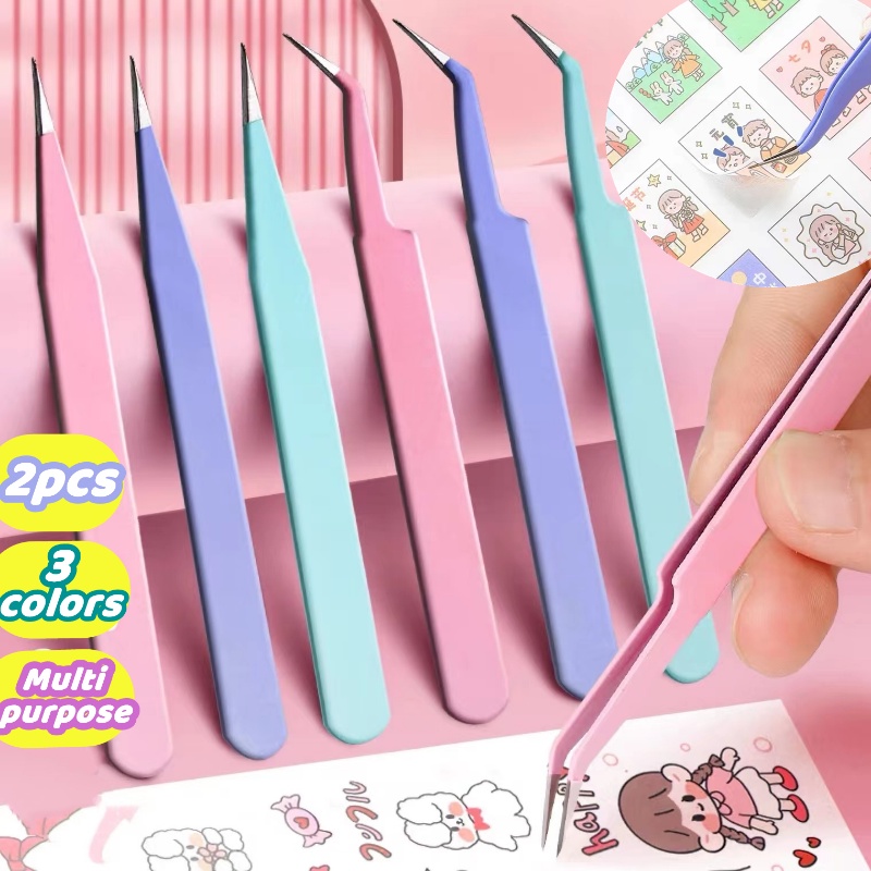 2pcs Cute Tweezers Scrapbook Sticker Washi Tape Picking Multi-Tool ...