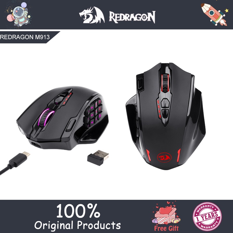 REDRAGON M913 Wired Wireless Dual Mode Gaming Mouse 16 programmable ...