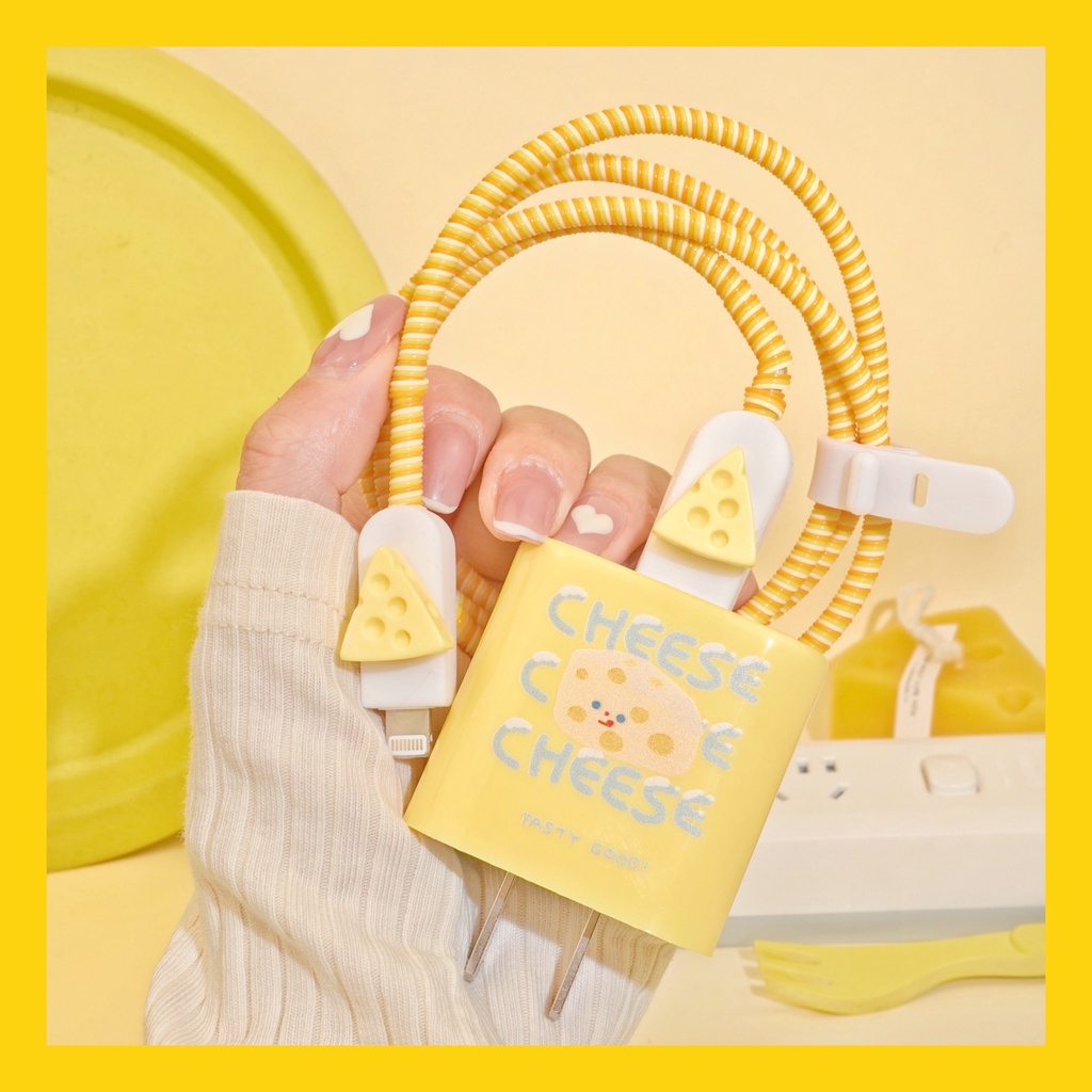 Yellow cheese charger protective case for Apple 14 Promax cable winder ...