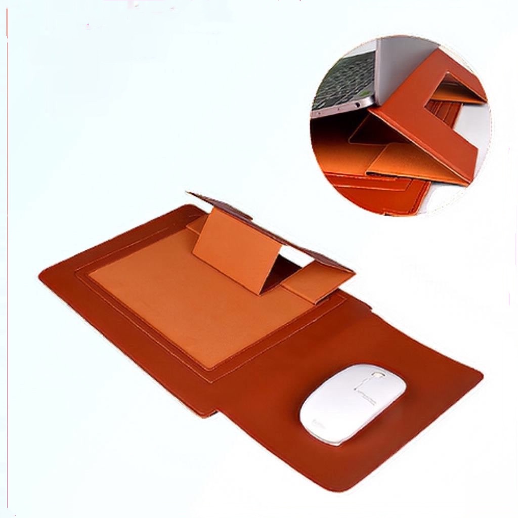 Multifunctional Laptop Sleeve Stand Leather Cover with Stand & Mouse ...