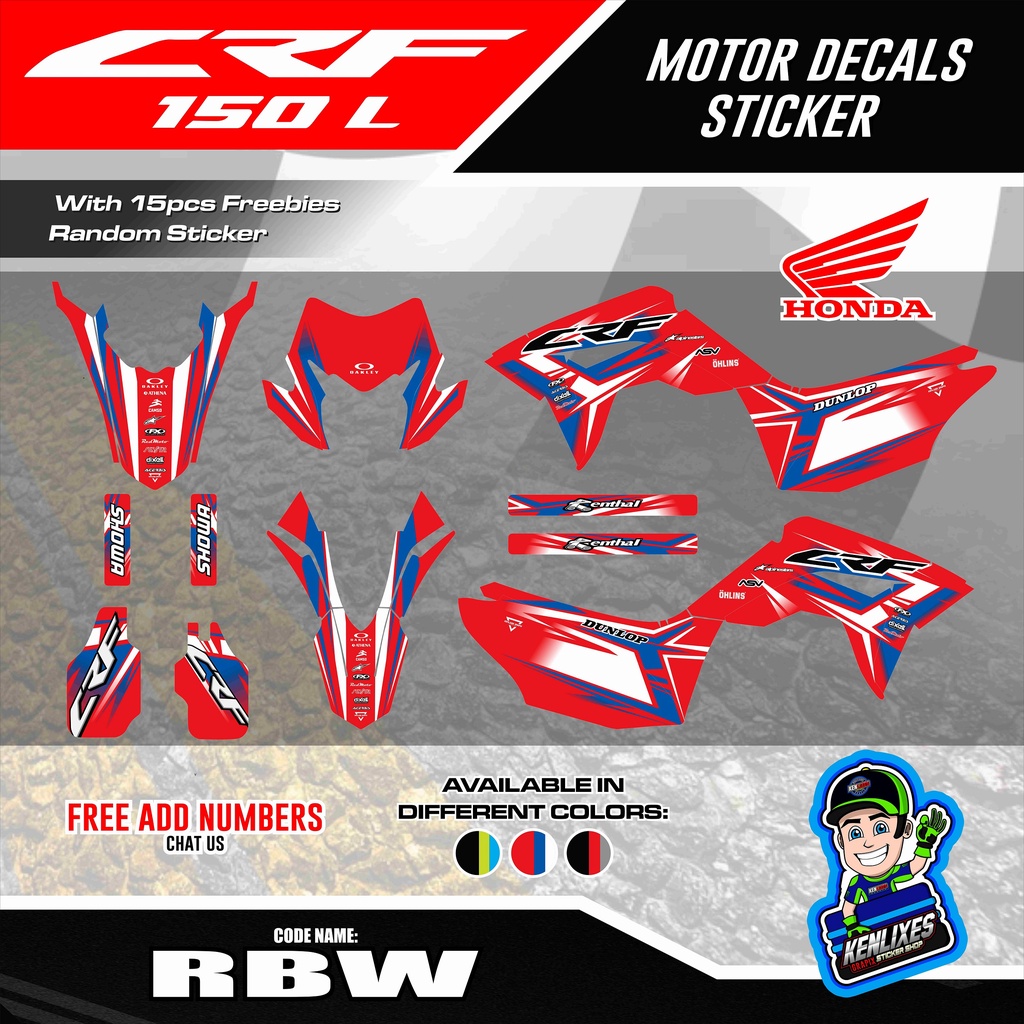 Honda CRF 150 Full Body Sticker Decals BGNB BRGW RBW (KENLIXES ...