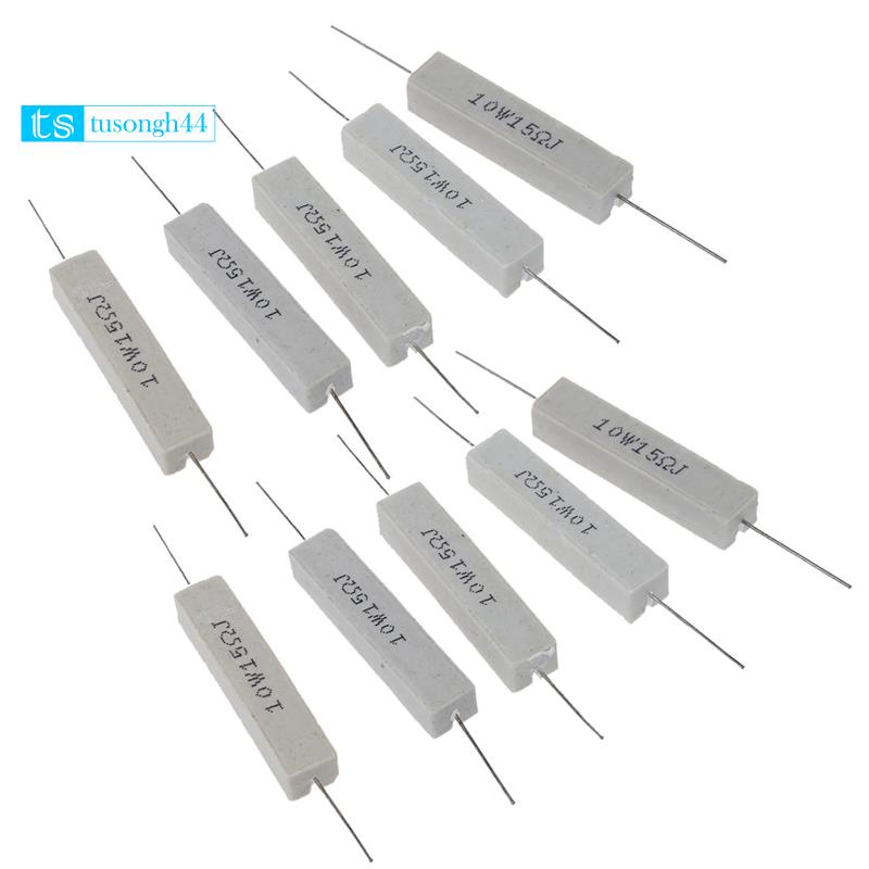 10 Pcs 10W Watt 15 Ohm 5% Wirewound Ceramic Cement Resistor | Shopee ...